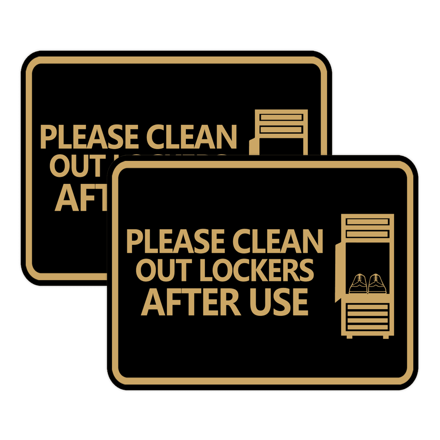 Classic Framed Please Clean Out Lockers After Use Sign (Black Gold ...