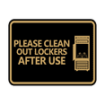Classic Framed Please Clean Out Lockers After Use Sign (Black Gold ...
