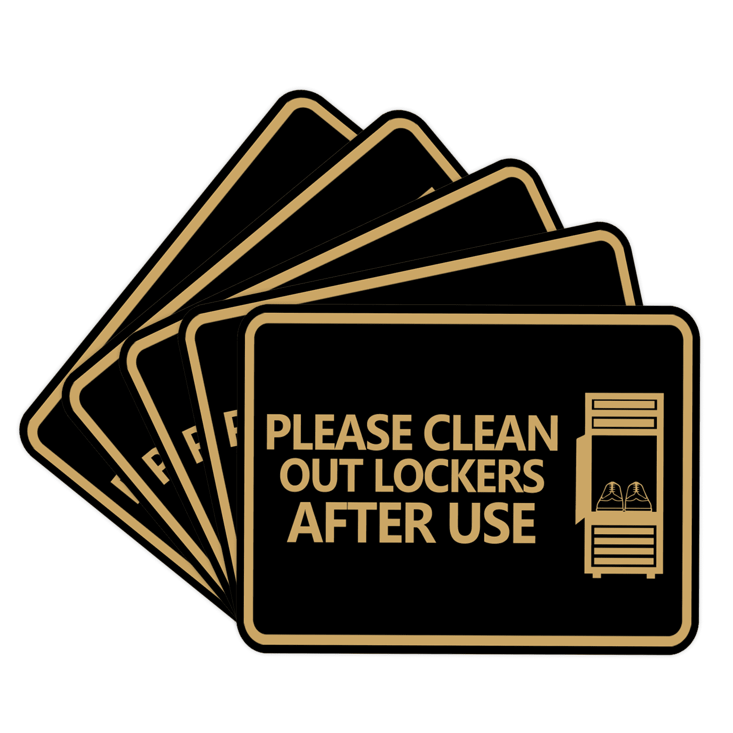 Classic Framed Please Clean Out Lockers After Use Sign (Black/Gold ...
