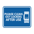 Classic Framed Please Clean Out Lockers After Use Sign (Blue) - Medium ...