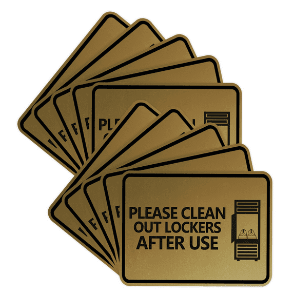 Classic Framed Please Clean Out Lockers After Use Sign (Brushed Gold ...