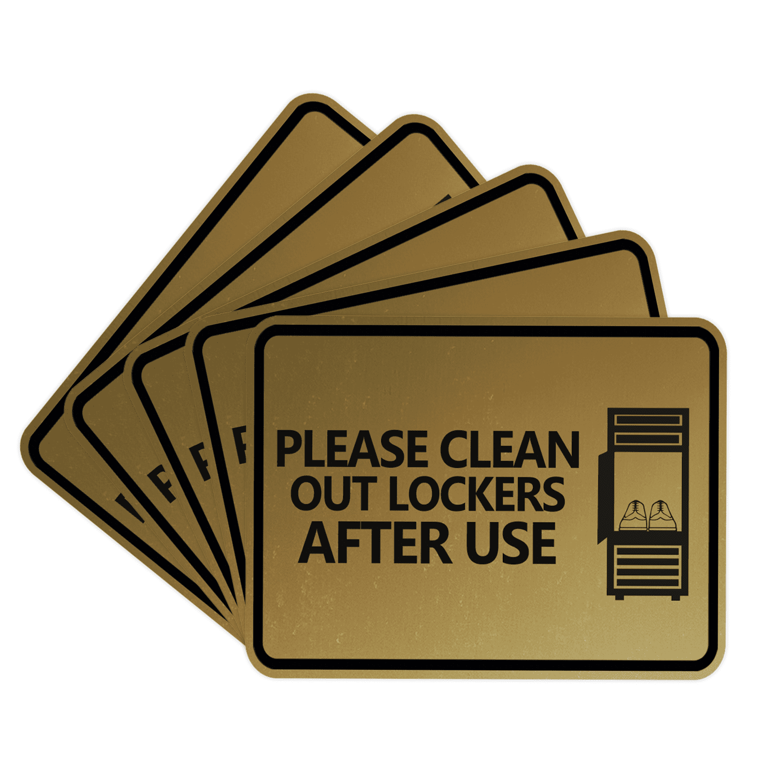 Classic Framed Please Clean Out Lockers After Use Sign (Brushed Gold ...