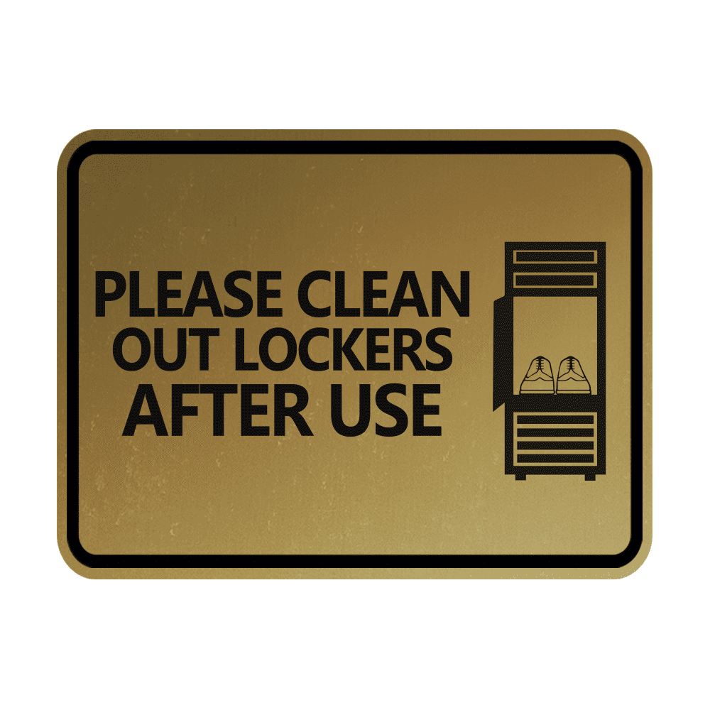 Classic Framed Please Clean Out Lockers After Use Sign (Brushed Gold ...