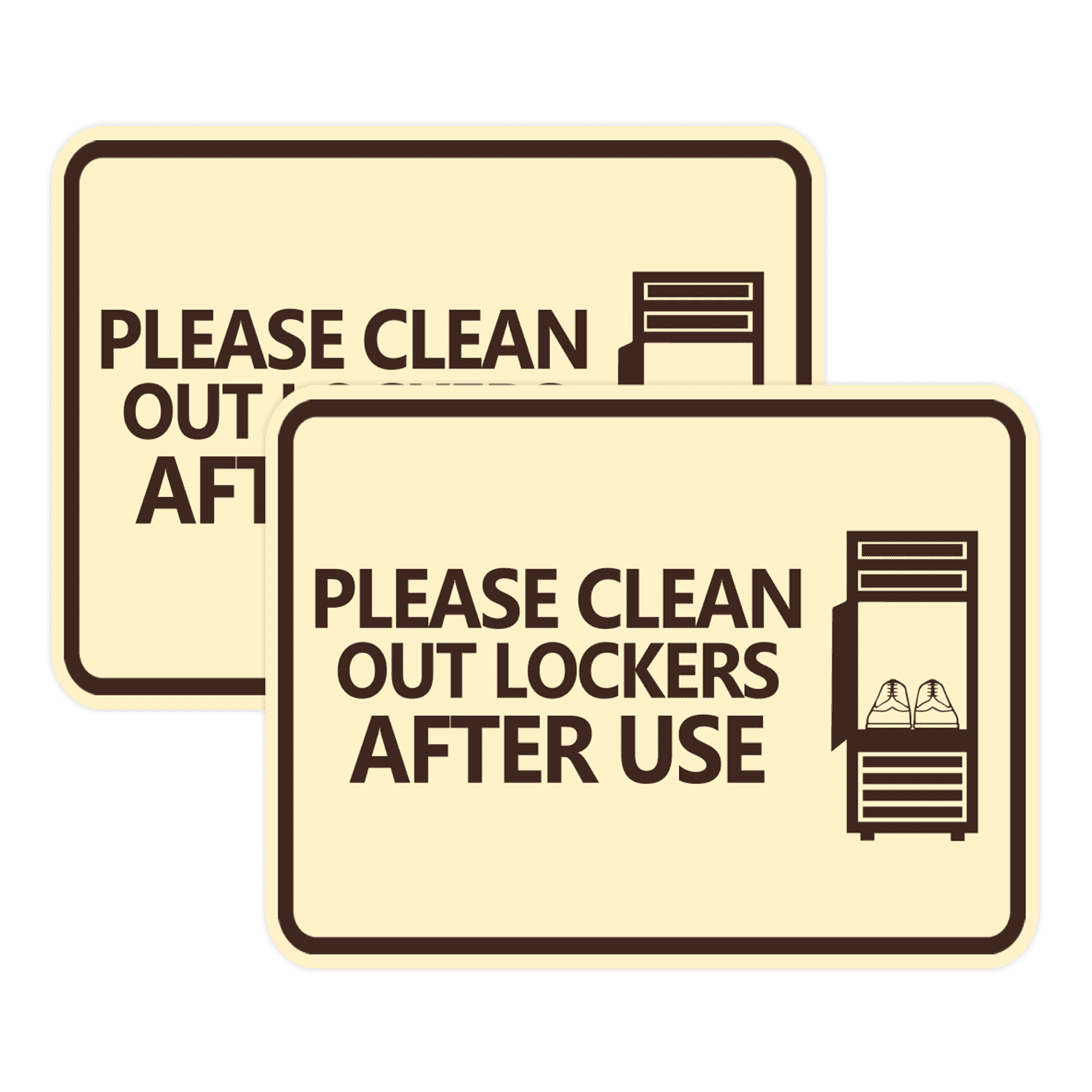 Classic Framed Please Clean Out Lockers After Use Sign (Ivory/Dark ...