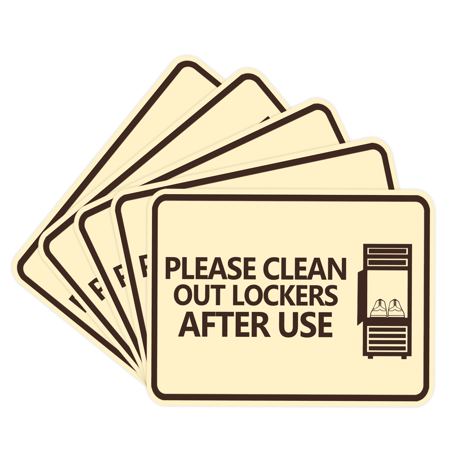 Classic Framed Please Clean Out Lockers After Use Sign (Ivory/Dark ...