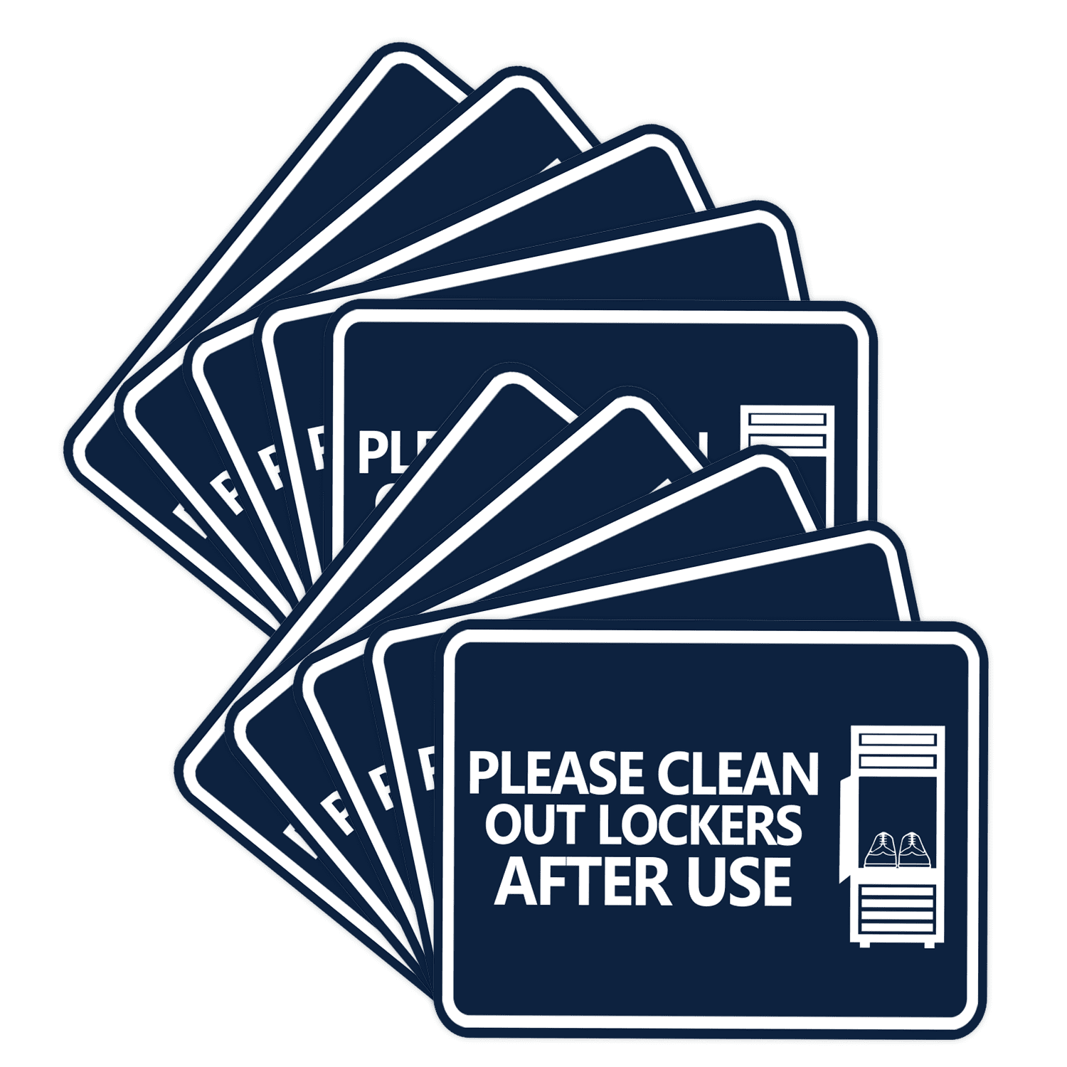 Classic Framed Please Clean Out Lockers After Use Sign (Navy Blue/White ...