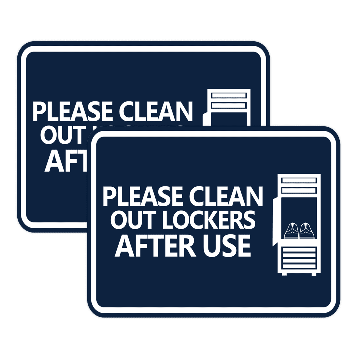 Classic Framed Please Clean Out Lockers After Use Sign (Navy Blue/White ...