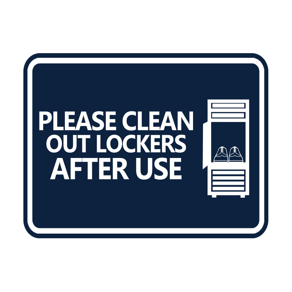 Classic Framed Please Clean Out Lockers After Use Sign (Navy Blue/White ...