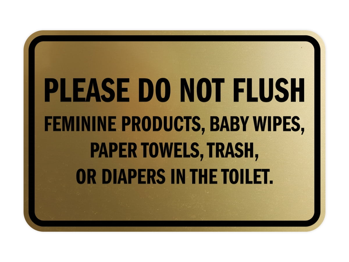 Classic Framed Please Do Not Flush Etiquette (Brushed Gold) - Large ...