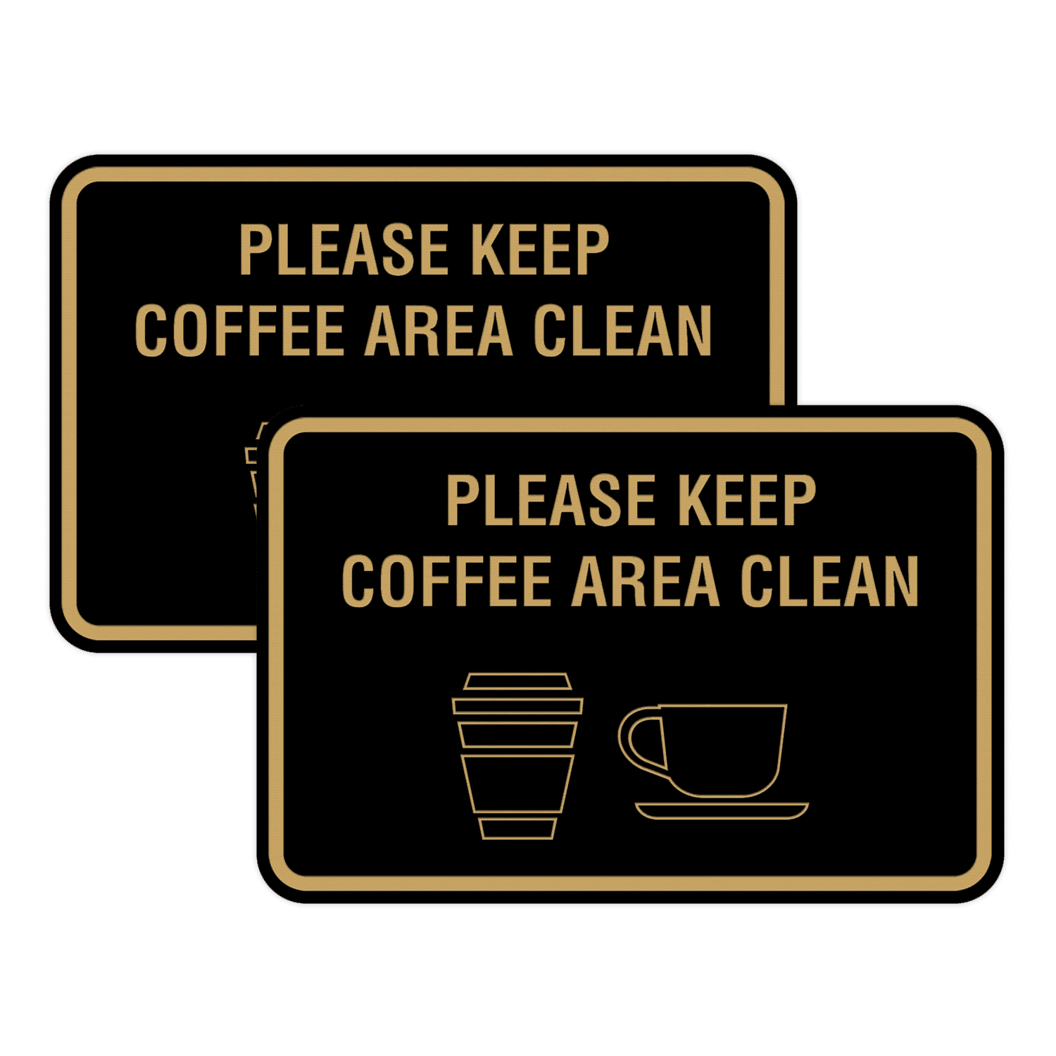 Classic Framed Please Keep Coffee Area Clean Sign (Black Gold) - Large ...