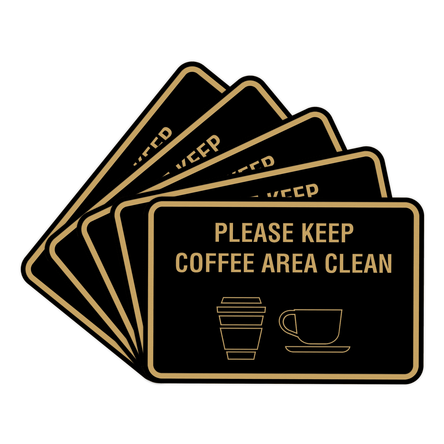 Classic Framed Please Keep Coffee Area Clean Sign (Black Gold) - Large ...
