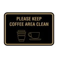 Classic Framed Please Keep Coffee Area Clean Sign (Black Gold) - Medium ...