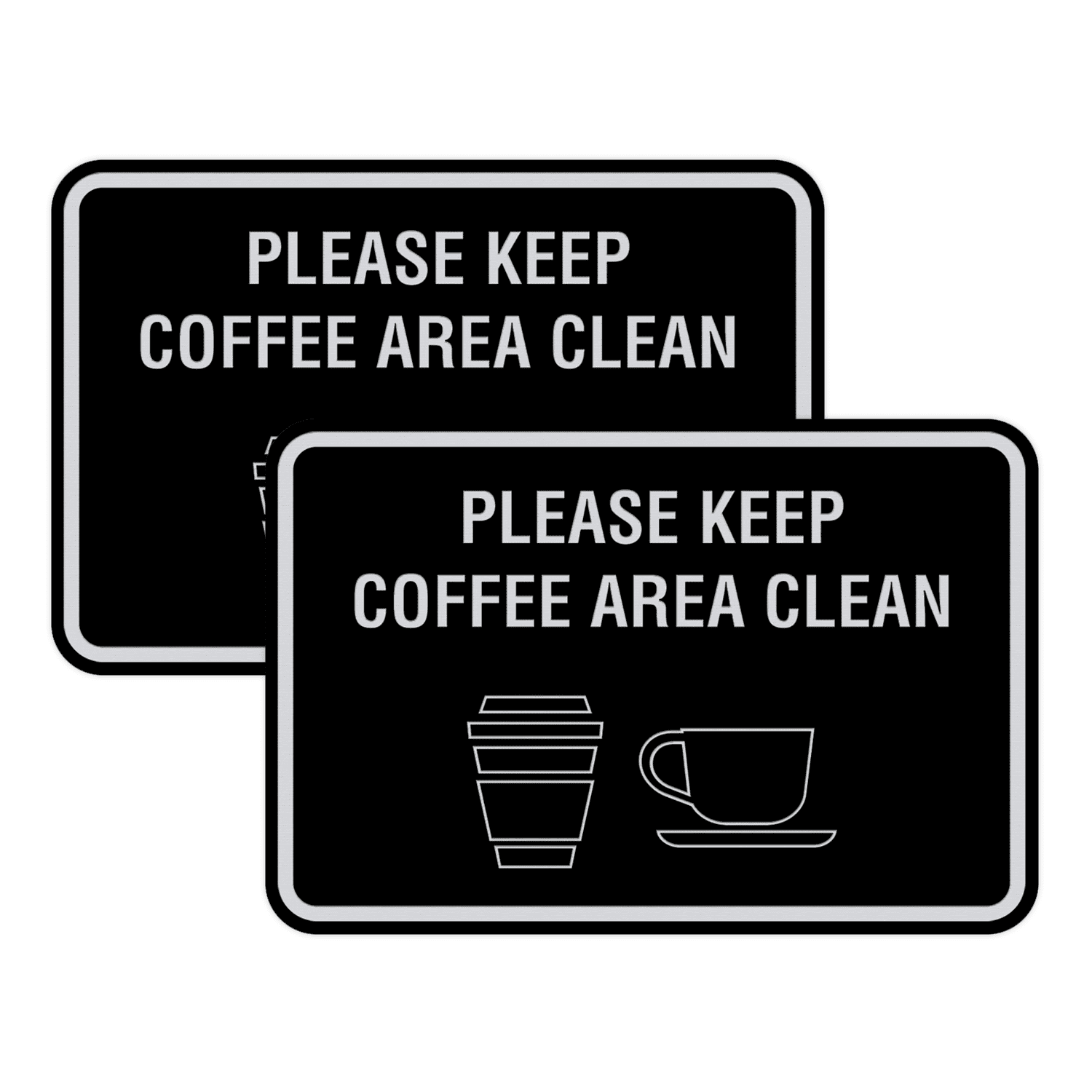Classic Framed Please Keep Coffee Area Clean Sign (Black/Silver ...