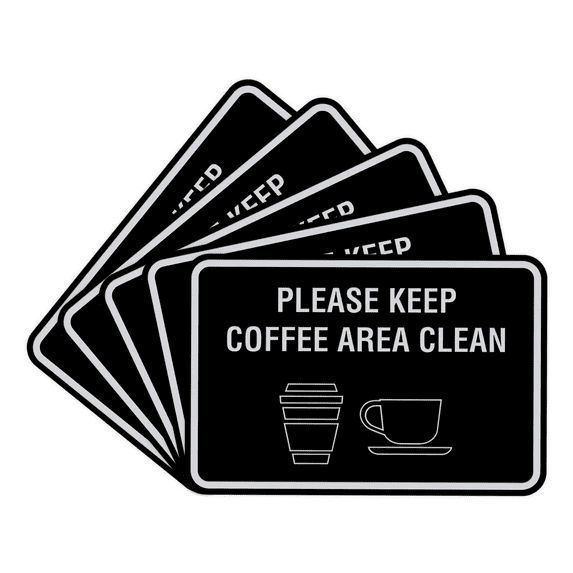 Classic Framed Please Keep Coffee Area Clean Sign (Black/Silver ...