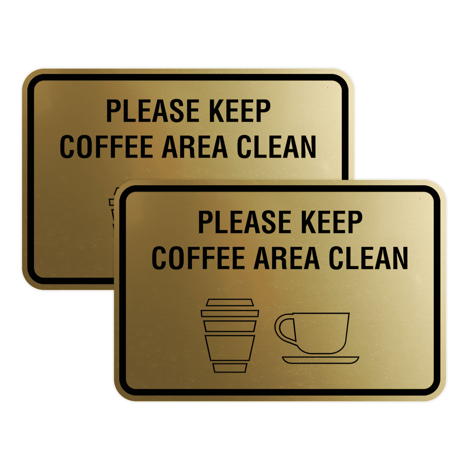 Classic Framed Please Keep Coffee Area Clean Sign (Brushed Gold ...