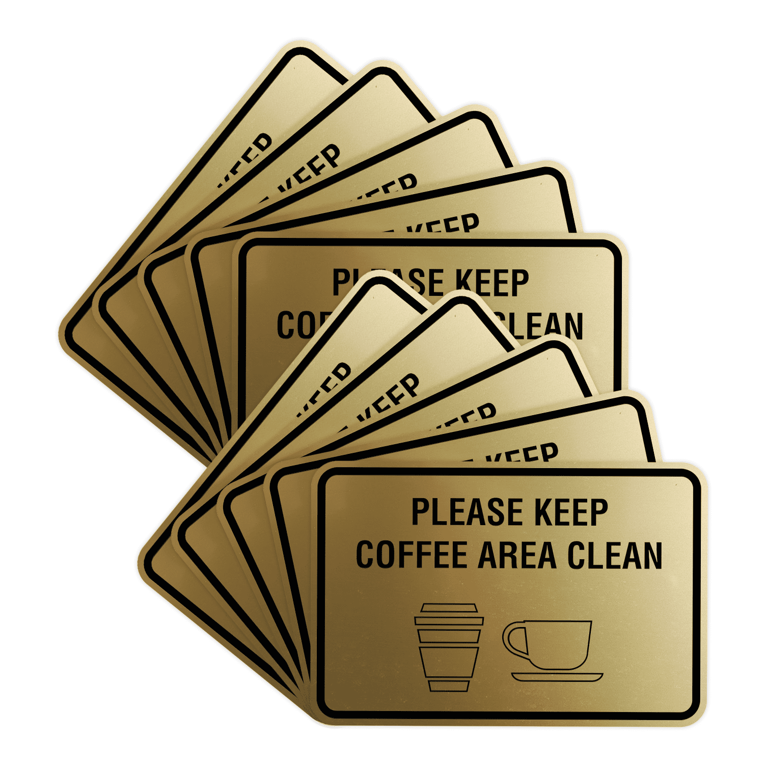 Classic Framed Please Keep Coffee Area Clean Sign (Brushed Gold ...