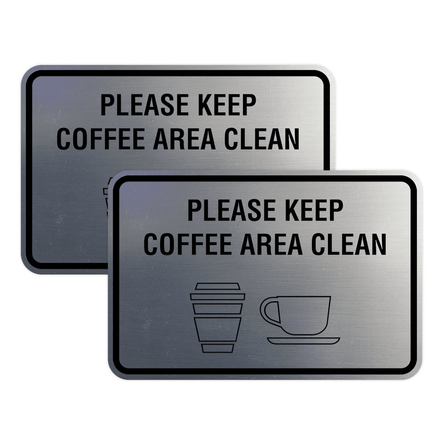 Classic Framed Please Keep Coffee Area Clean Sign (Brushed Silver ...