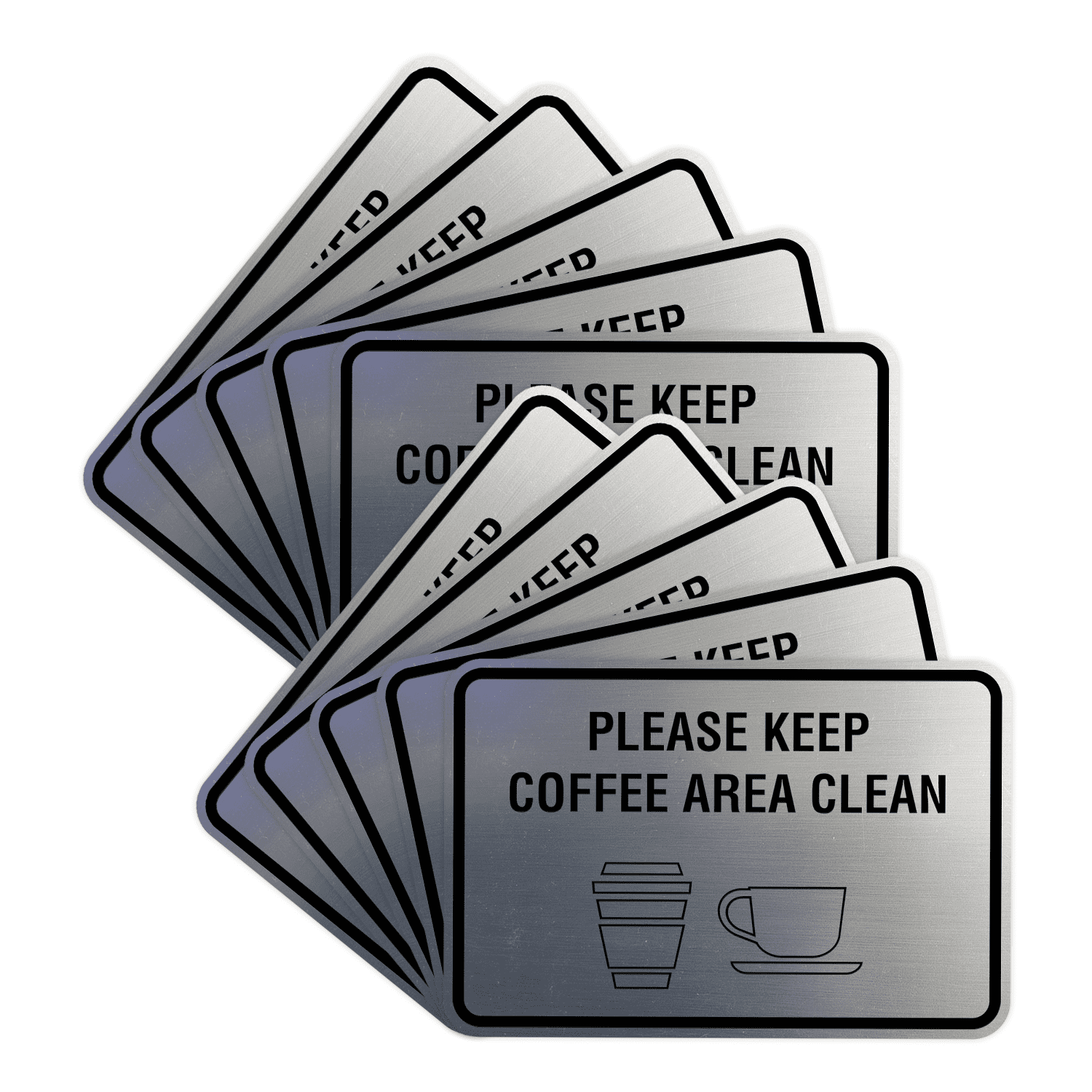 Classic Framed Please Keep Coffee Area Clean Sign (Brushed Silver ...