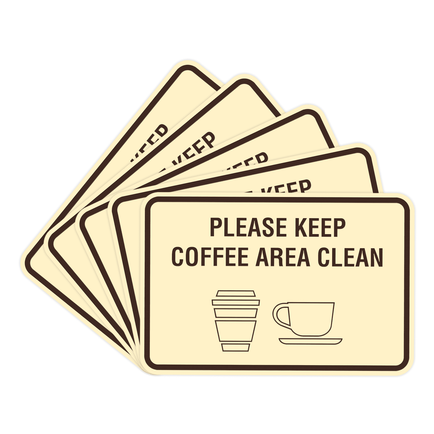 Classic Framed Please Keep Coffee Area Clean Sign (Ivory/Dark Brown ...