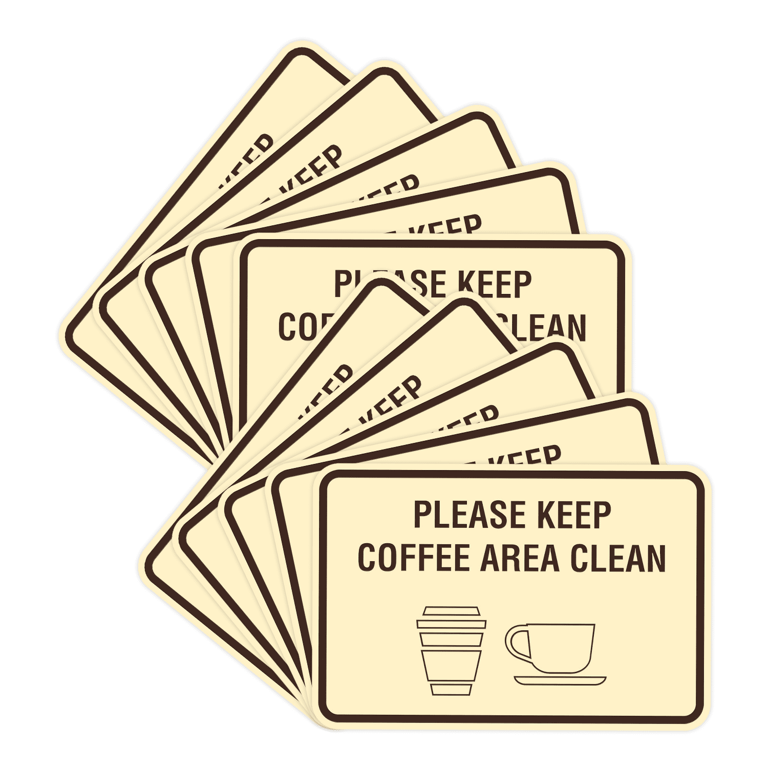Classic Framed Please Keep Coffee Area Clean Sign (Ivory/Dark Brown ...