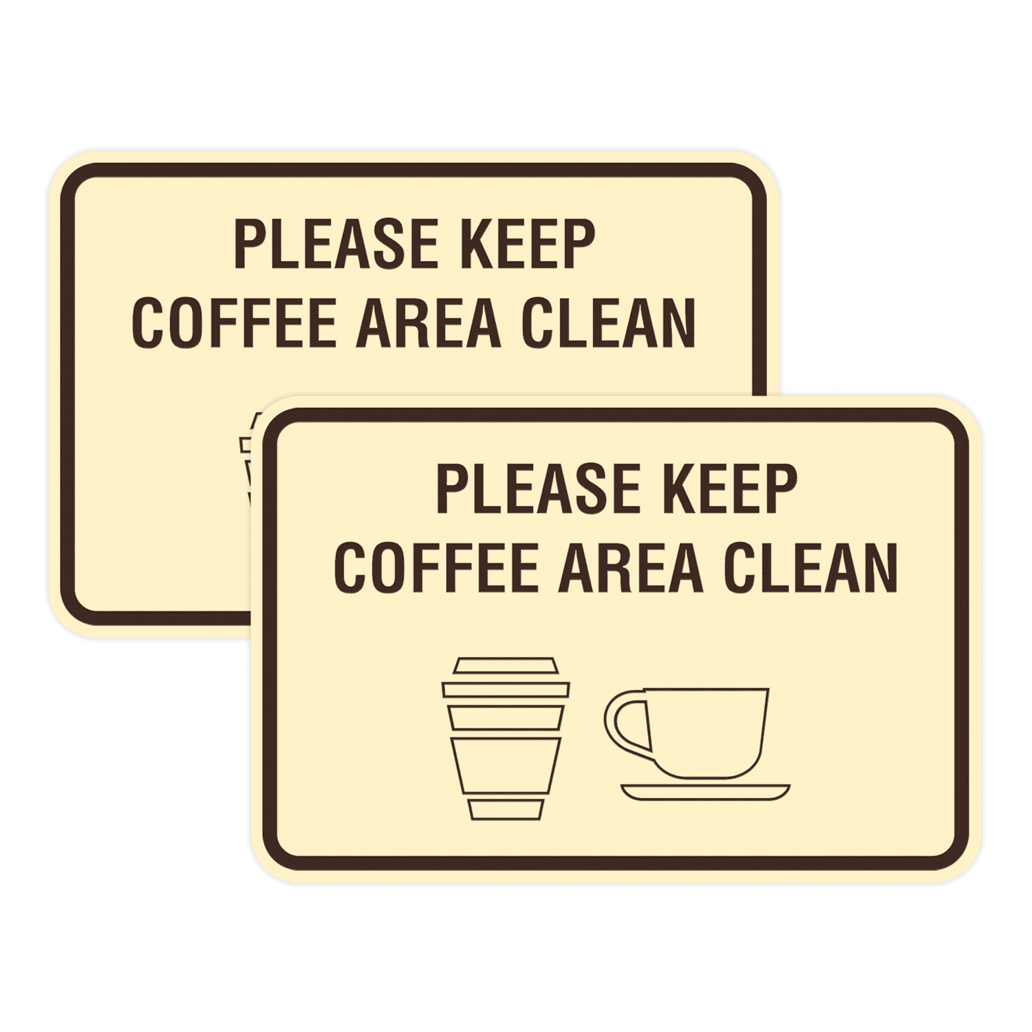 Classic Framed Please Keep Coffee Area Clean Sign (Ivory/Dark Brown ...