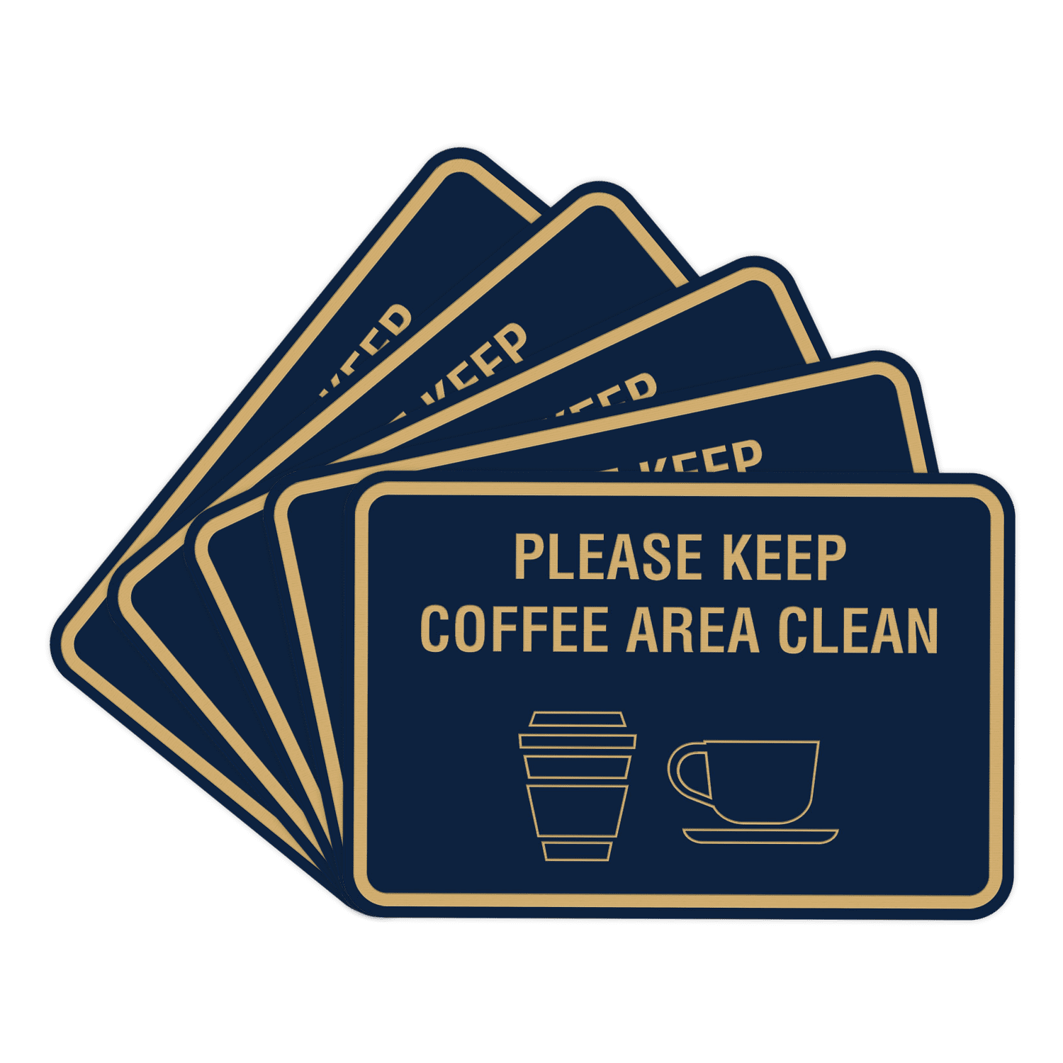 Classic Framed Please Keep Coffee Area Clean Sign (Navy Blue/Gold ...