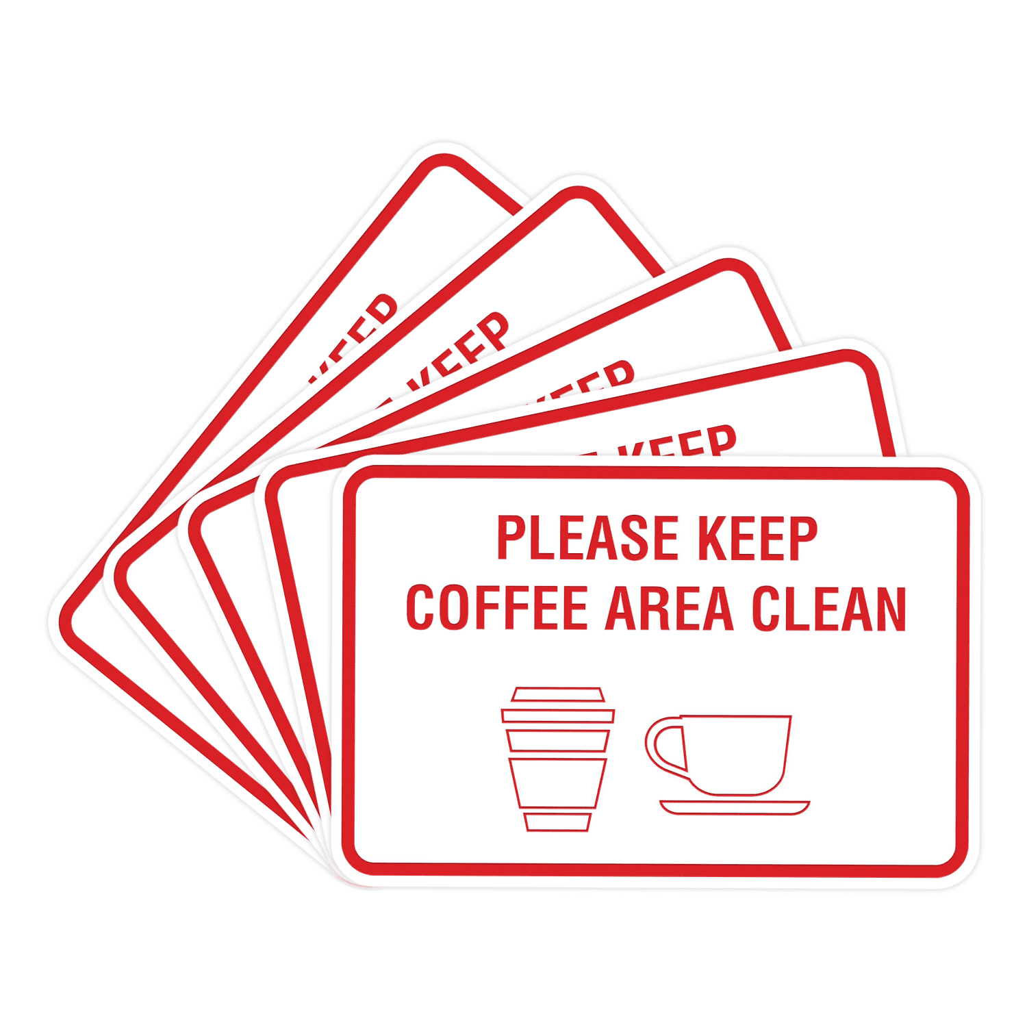 Classic Framed Please Keep Coffee Area Clean Sign (White/Red) - Large ...