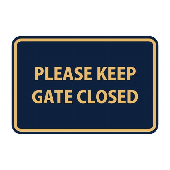 Portrait Round Please Keep Gate Closed Sign (Lt Gray) - Small 4" x 6 ...