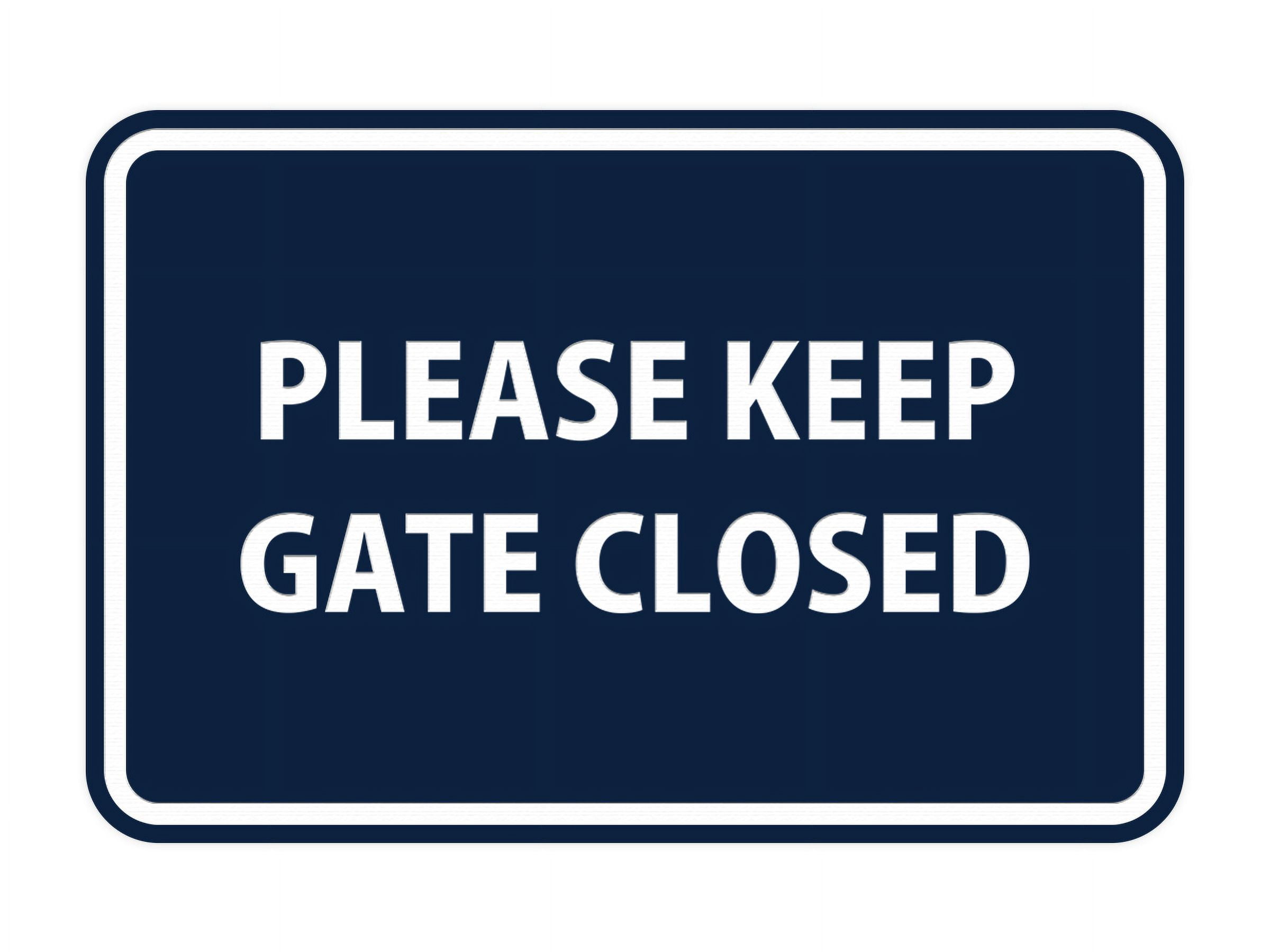 Classic Framed Please Keep Gate Closed (Navy Blue / White) - Medium ...