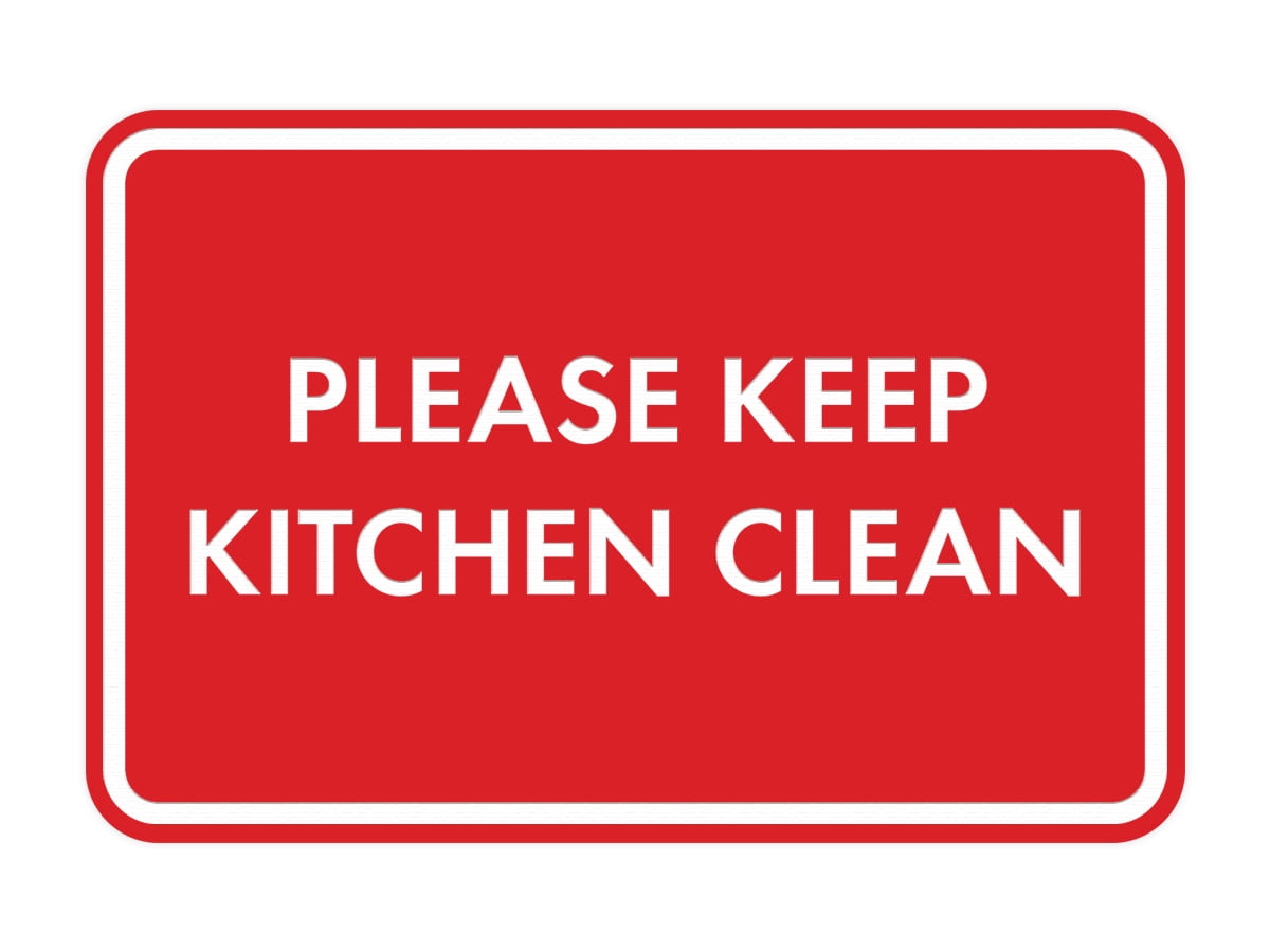 Classic Framed Please Keep Kitchen Clean Sign (Red) - Small - Walmart.com
