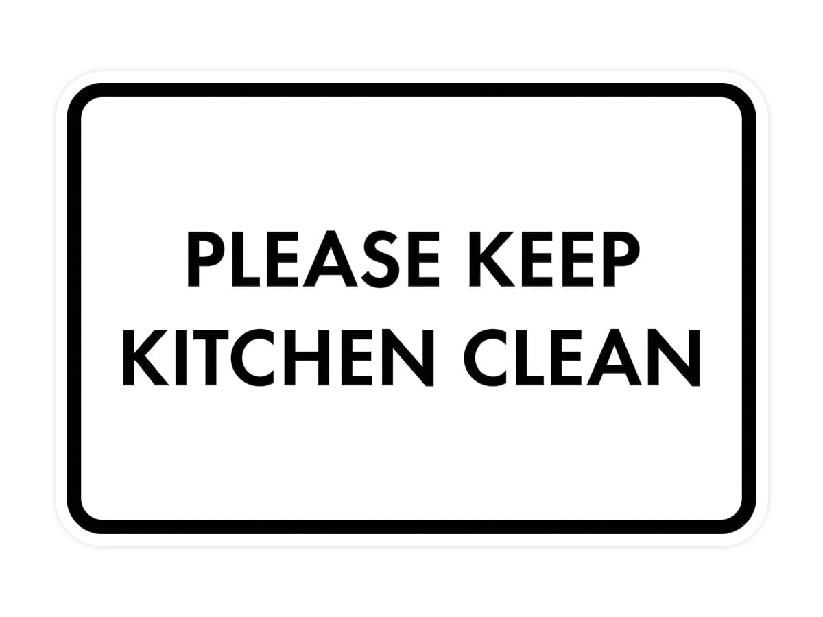Classic Framed Please Keep Kitchen Clean Sign (White) - Large - Walmart.com