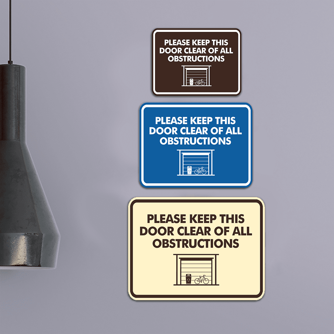 Classic Framed Please Keep This Door Clear of All Obstructions Sign ...