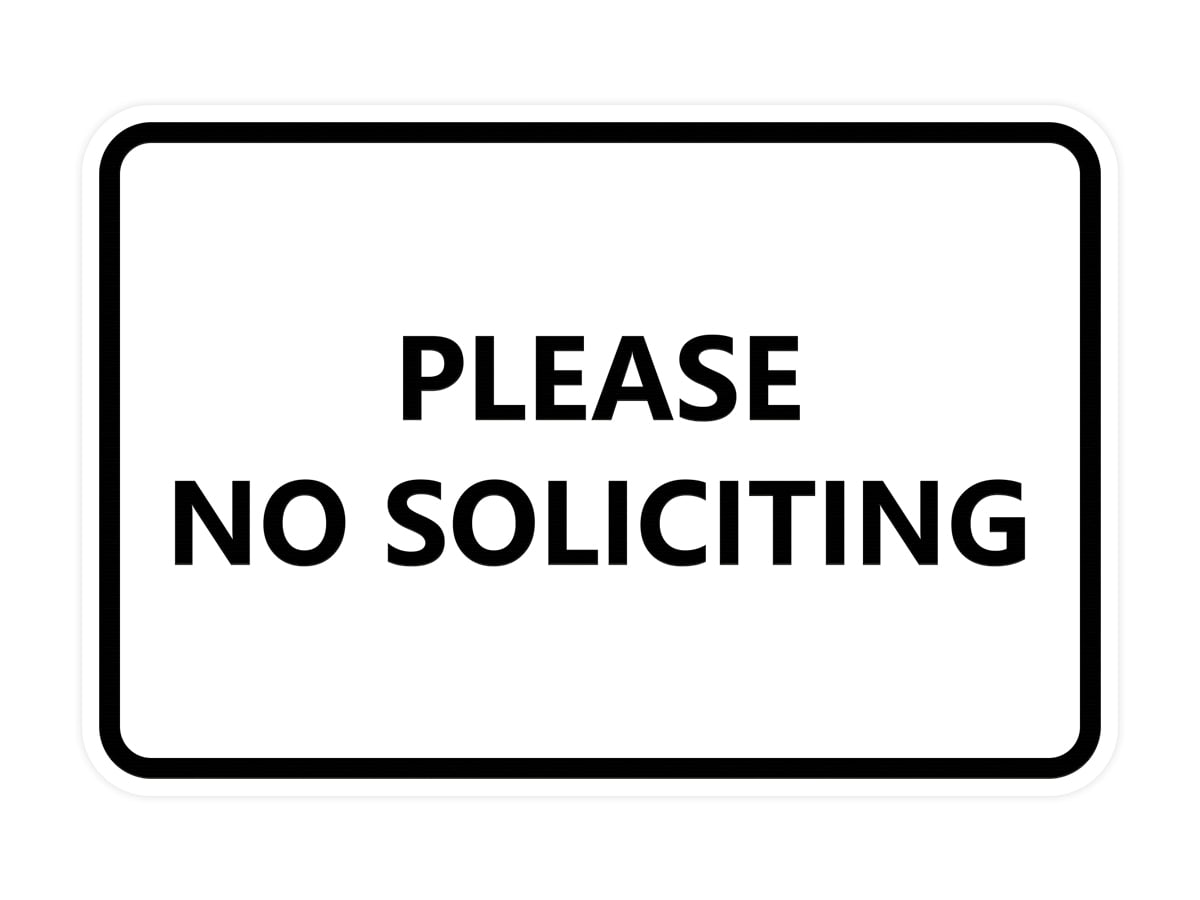 Classic Framed Please No Soliciting Sign (White) - Small - Walmart.com