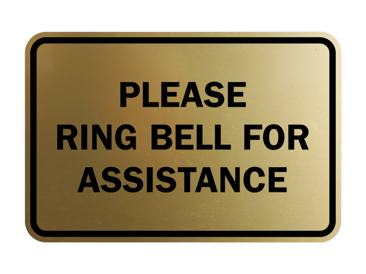 Classic Framed Please Ring Bell For Assistance Sign (Brushed Gold ...