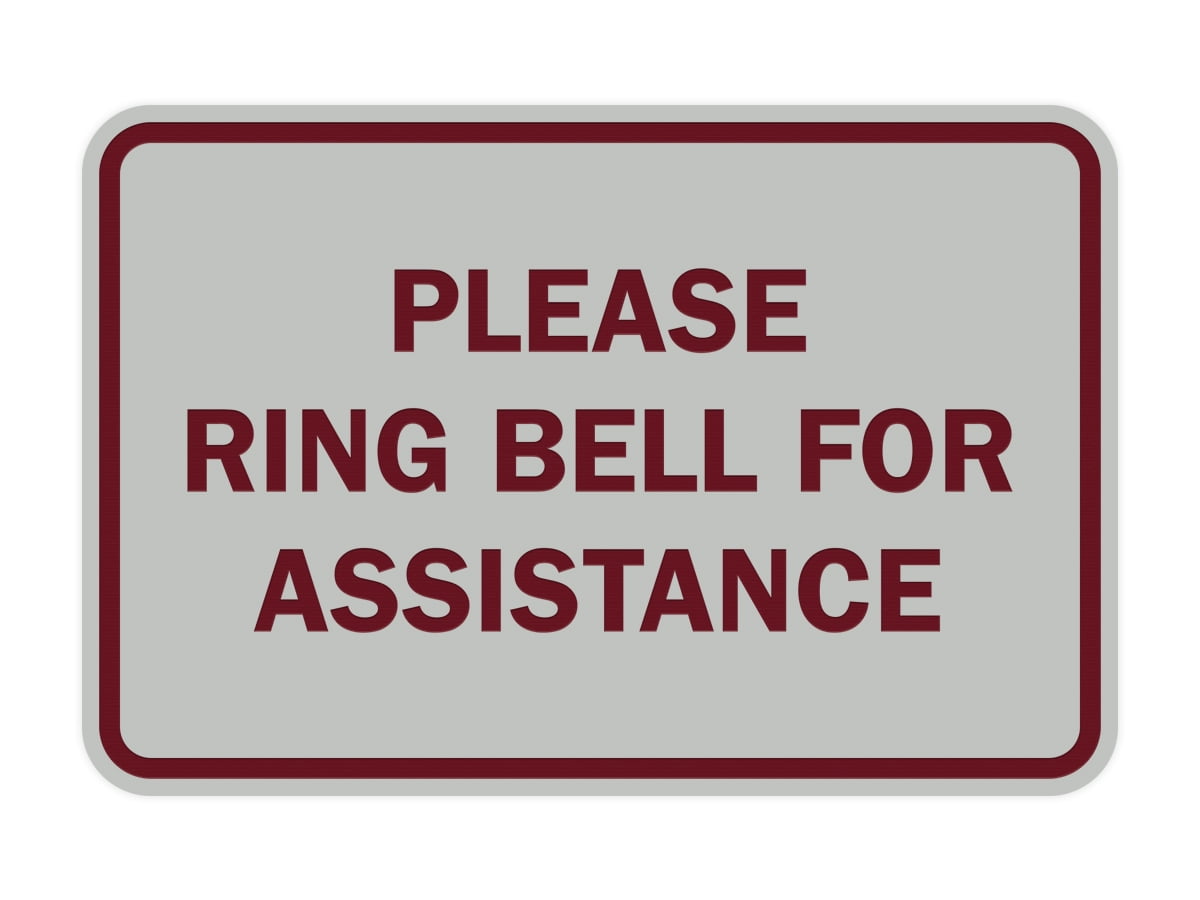 Classic Framed Please Ring Bell For Assistance Sign (Light Grey ...