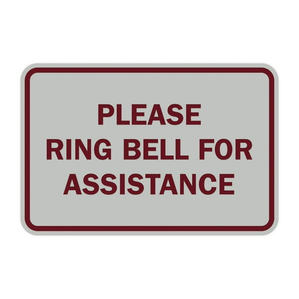 Classic Framed Please Ring Bell For Assistance Sign (Light Grey ...