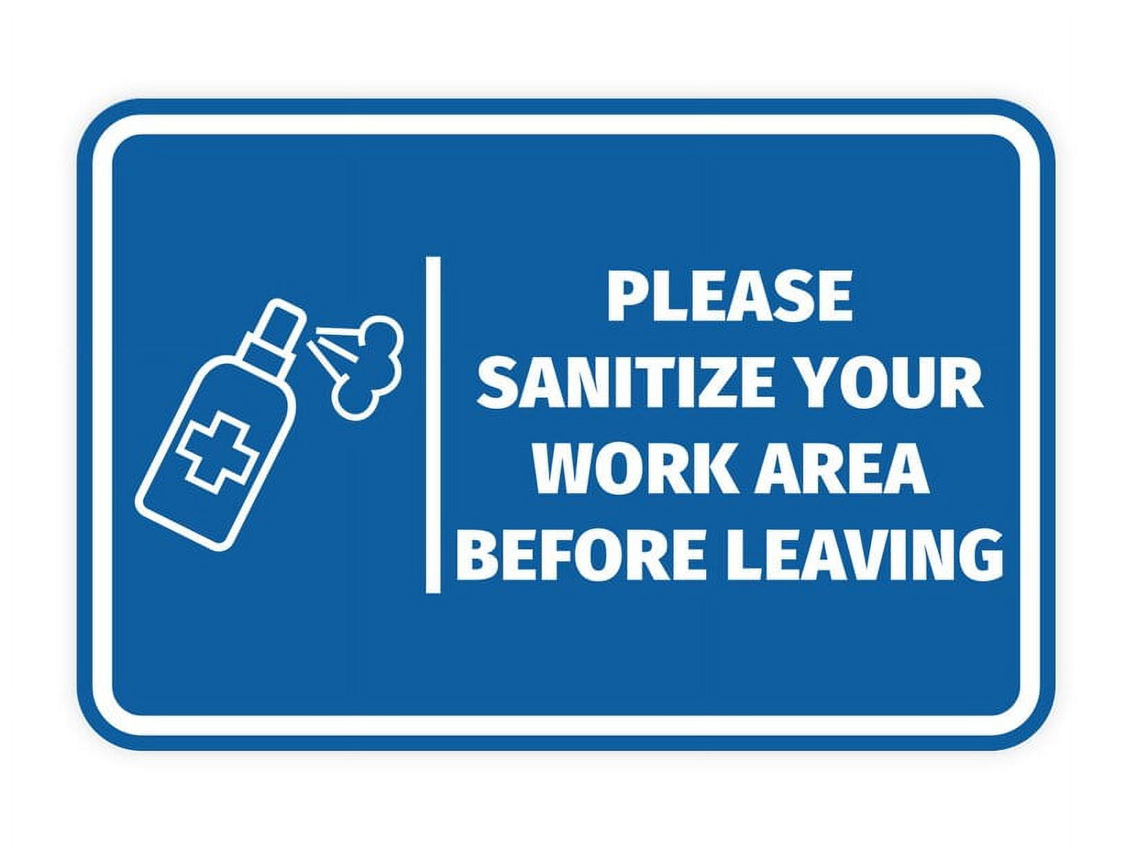 Classic Framed Please Sanitize Your Work Area Before Leaving Door or ...