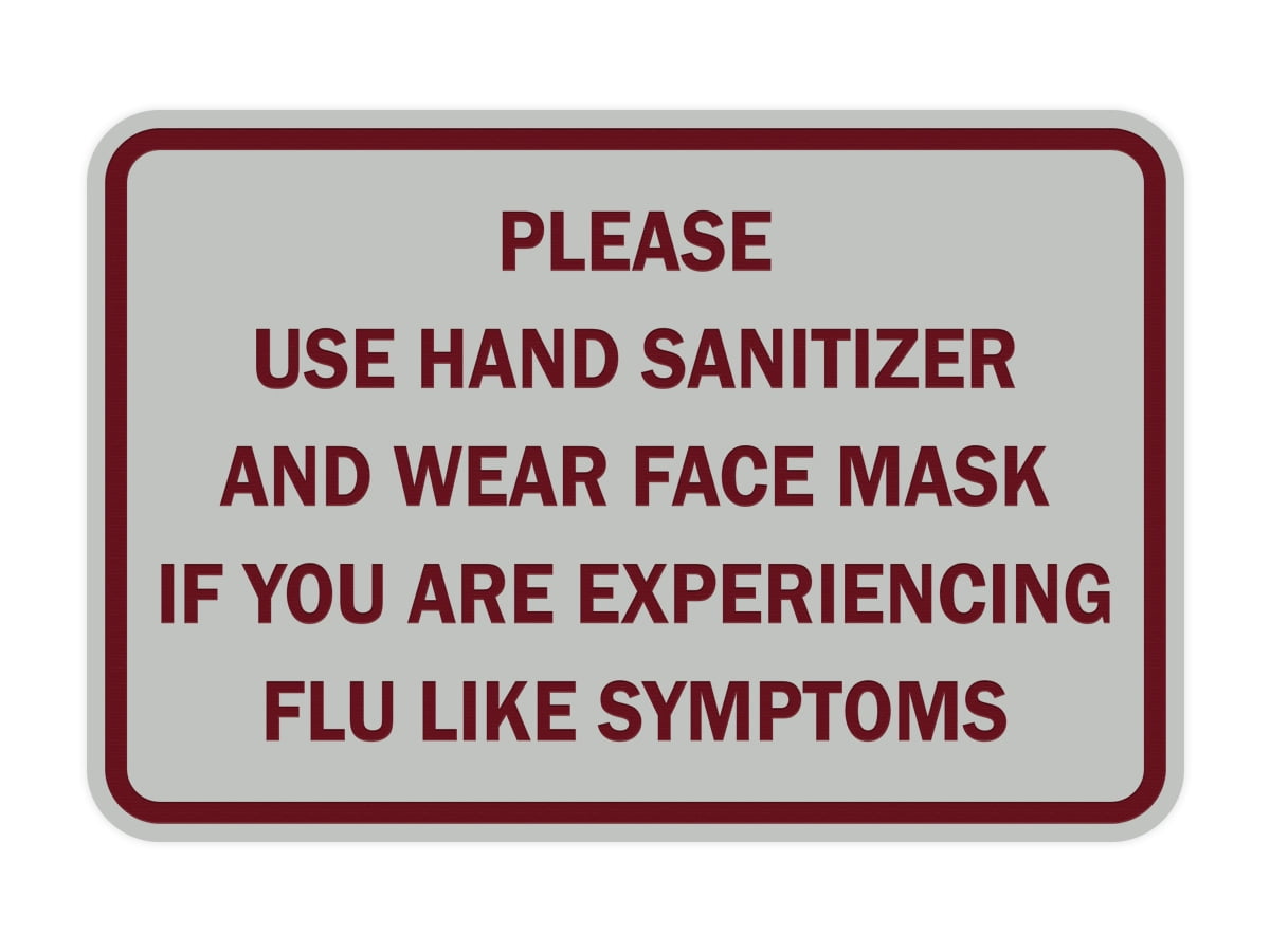 Classic Framed Please Use Hand Sanitizer and Wear Face Mask Sign (Light ...