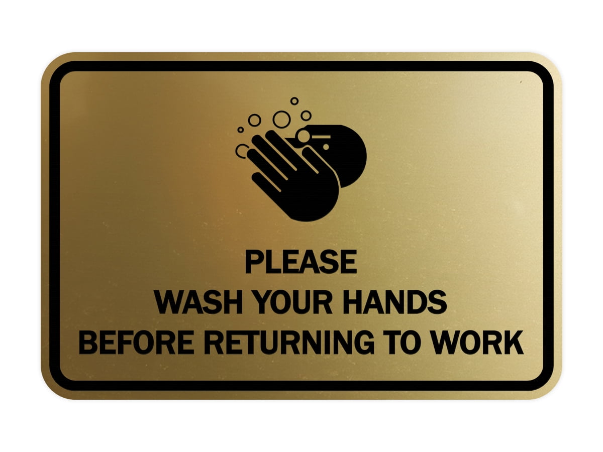 Classic Framed Please Wash Your Hands Sign (Brushed Gold) - Small ...