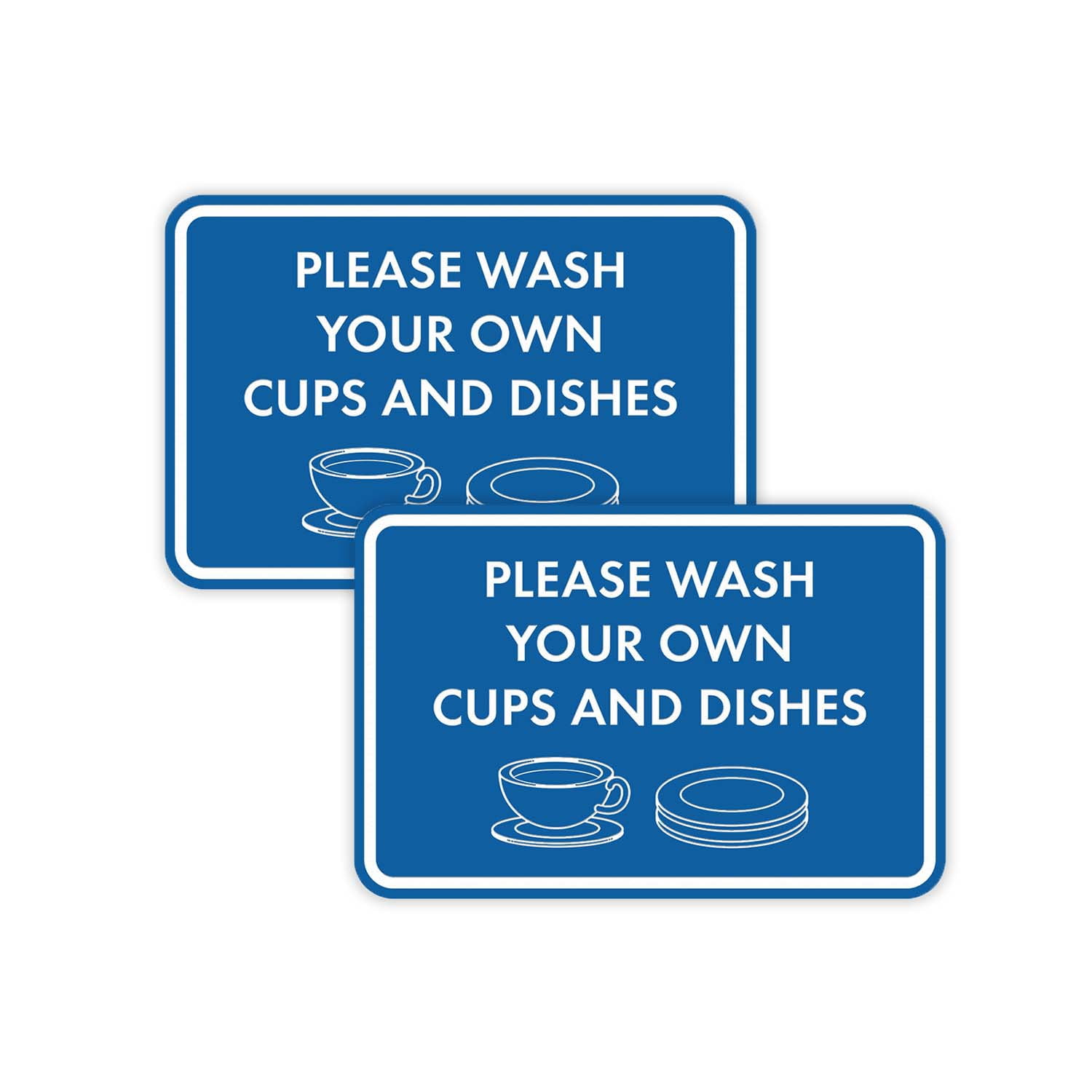 Classic Framed Please Wash Your Own Cups and Dishes Sign (Blue ...