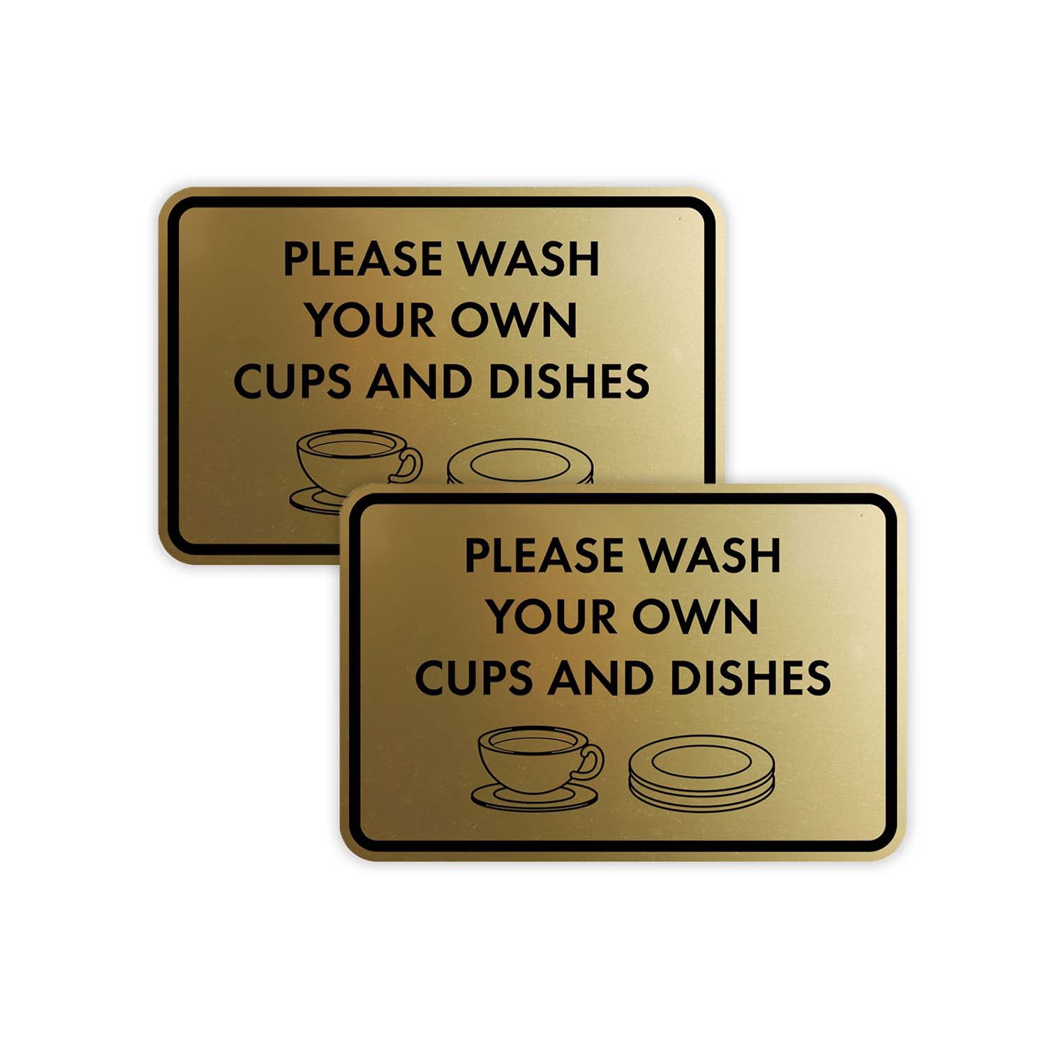 Classic Framed Please Wash Your Own Cups and Dishes Sign (Brushed Gold ...