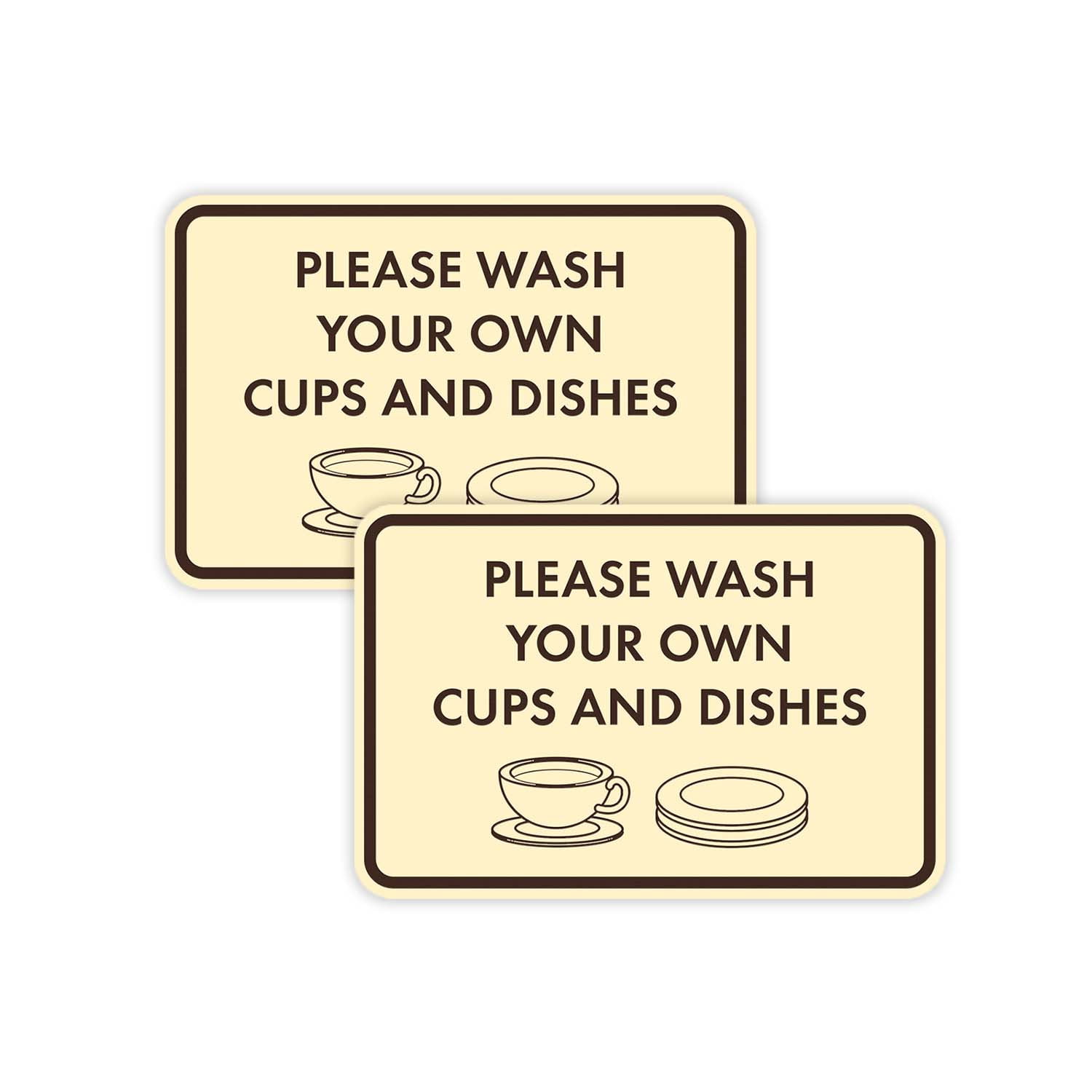 Classic Framed Please Wash Your Own Cups and Dishes Sign (Ivory/Dark ...