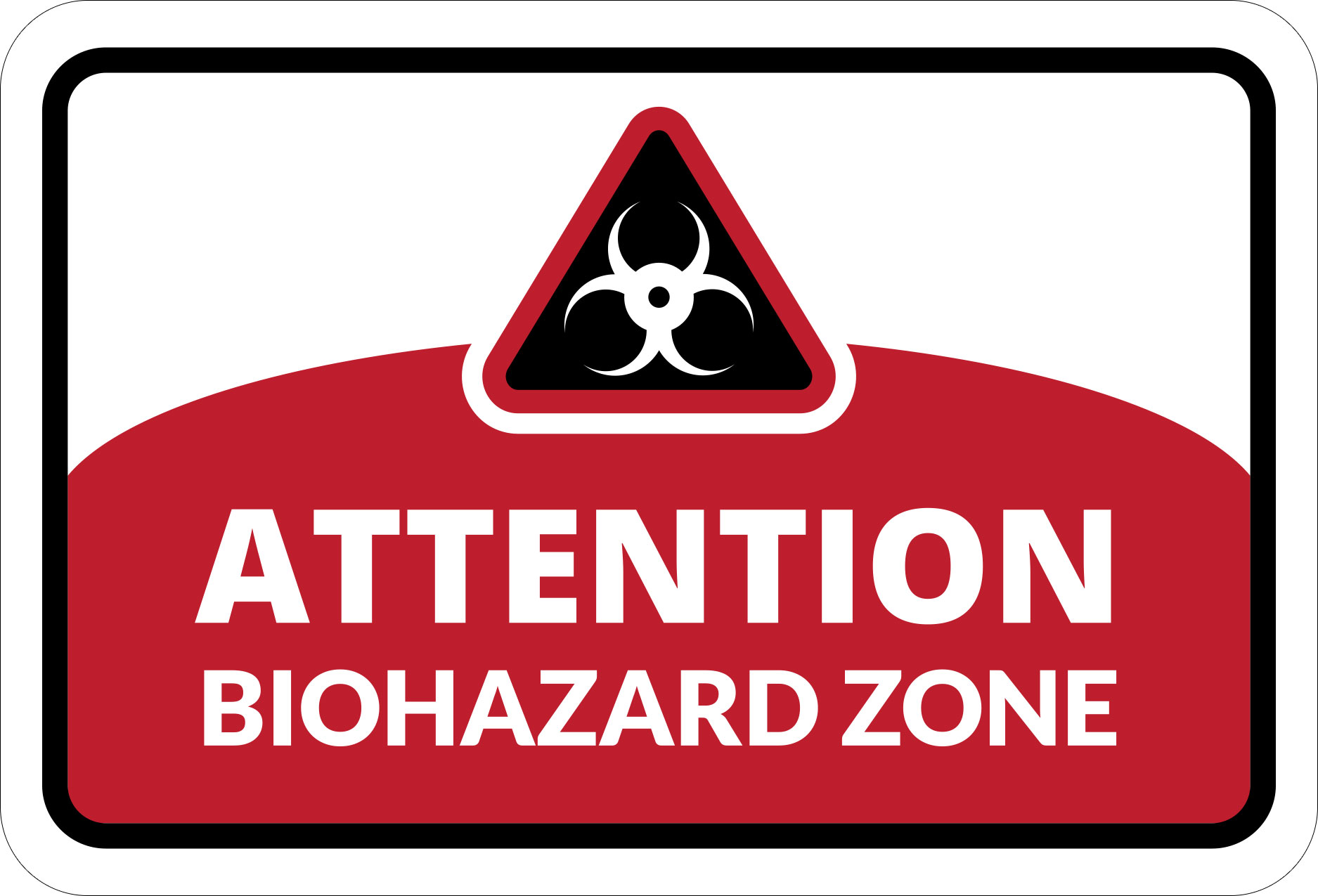 Classic Framed Plus Attention Biohazard Zone Door or Wall Sign ...