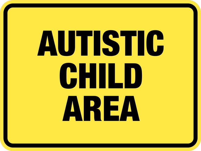 Classic Framed Plus Autistic Child Area Wall or Door Sign Children ...