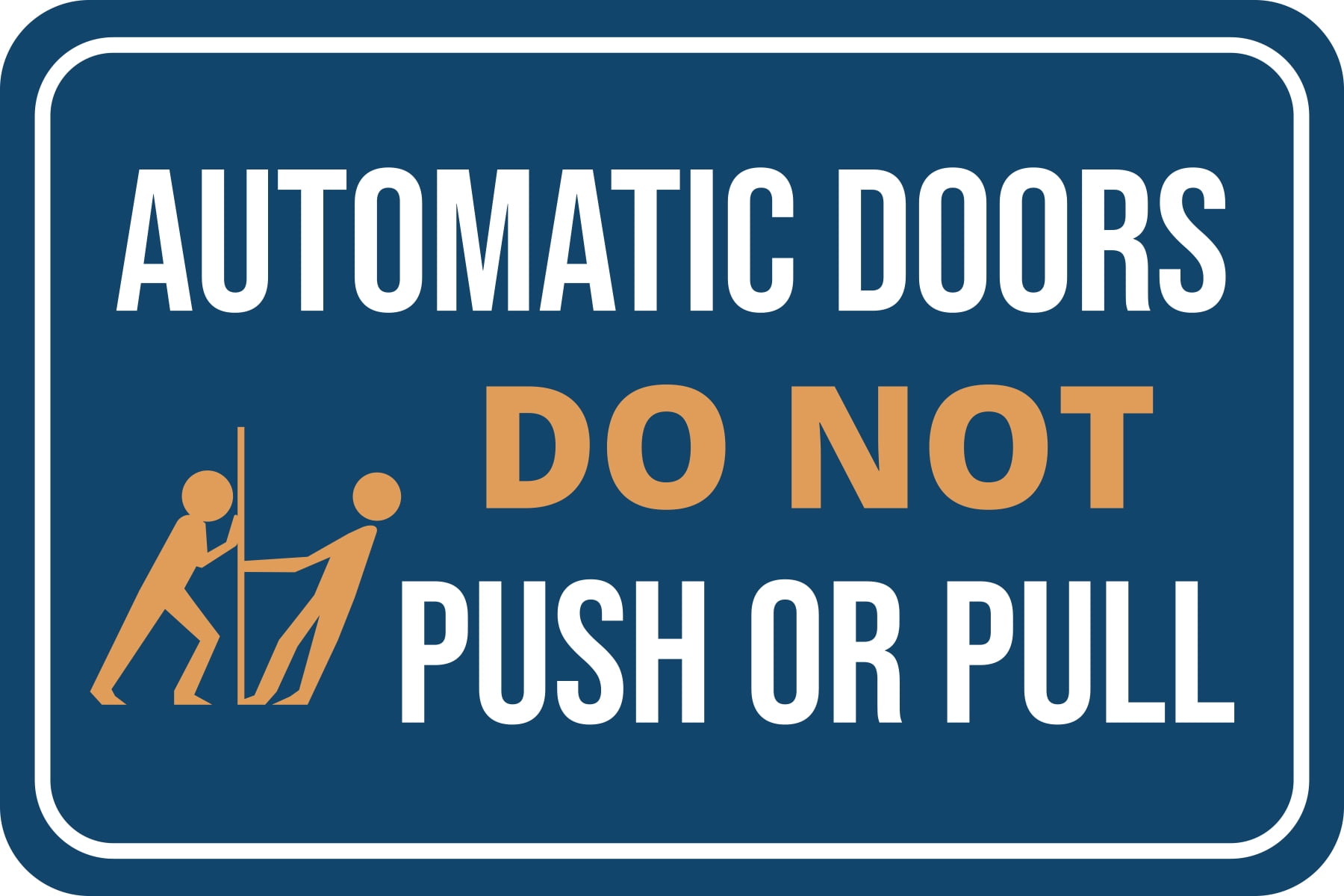 Classic Framed Plus Automatic Doors Do Not Push or Pull Wall or Door ...