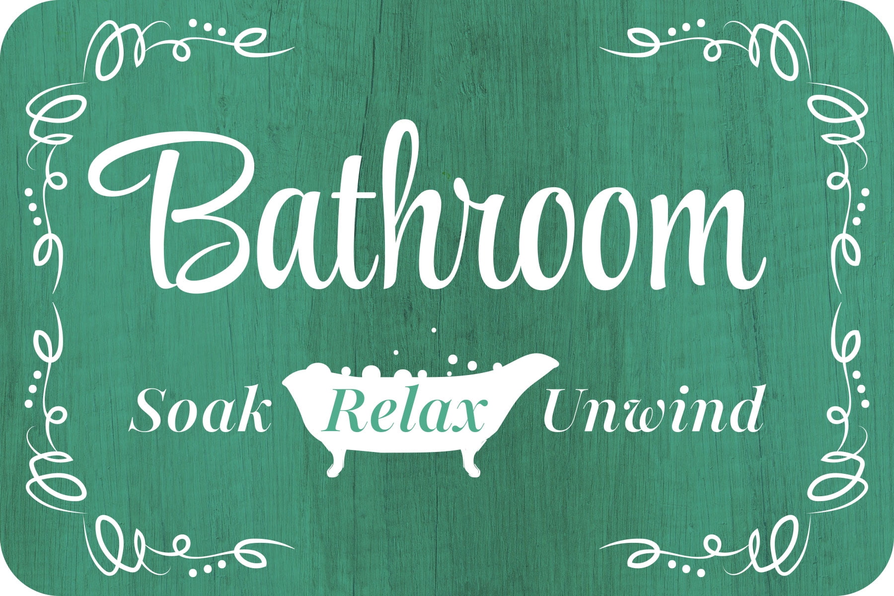 Classic Framed Plus Bathroom Soak Relax Unwind Wall or Door Sign | Home ...