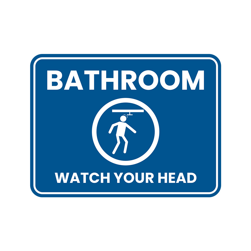 Classic Framed Plus Bathroom Watch Your Head Door or Wall Sign | Boats ...