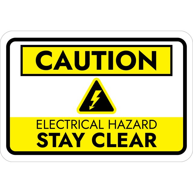 Classic Framed Plus Caution Electrical Hazard Stay Clear Door or Wall ...