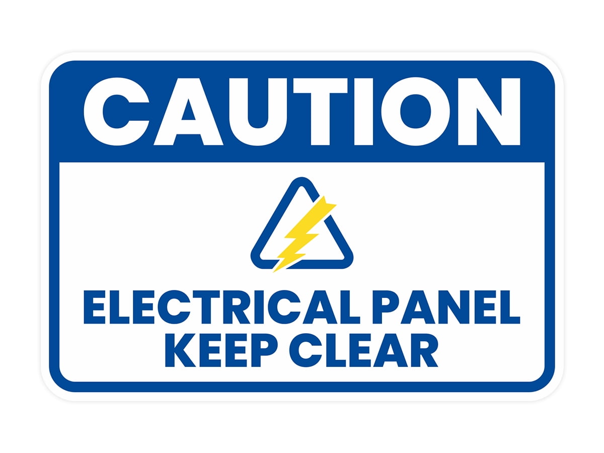 Classic Framed Plus Caution Electrical Panel Keep Clear Wall or Door ...