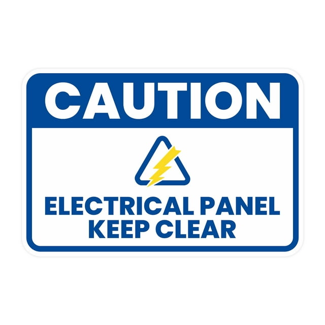 Classic Framed Plus Caution Electrical Panel Keep Clear Wall or Door ...